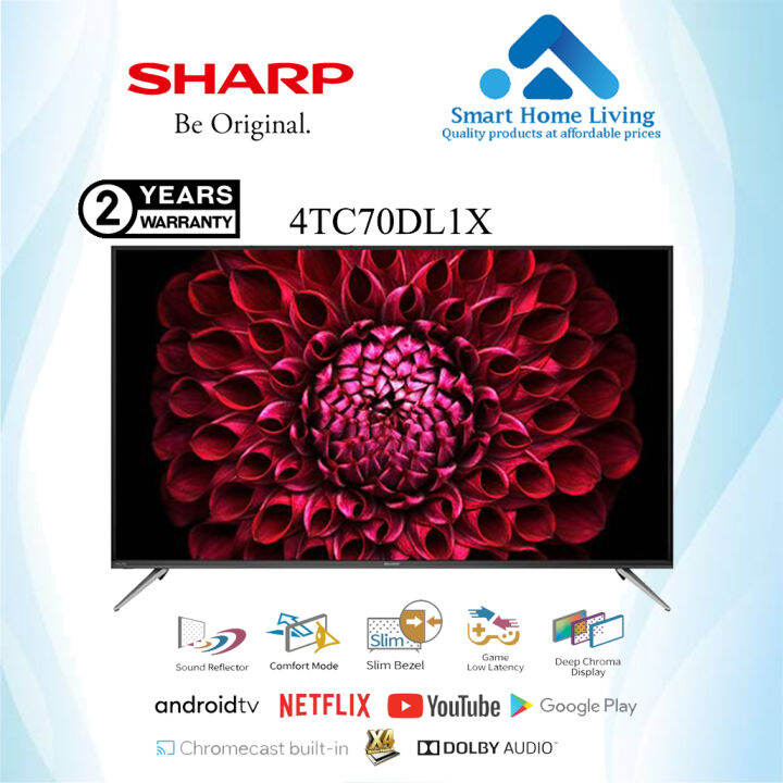 Sharp AQUOS 70 Inch 4K UHD Android TV - 4TC70DL1X Netflix Youtube ...