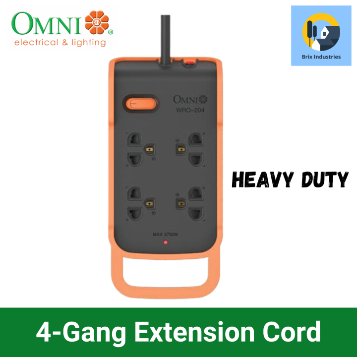Omni Heavy Duty 4-Gang Extension Cord 6 Meter Wire WRO-204 | Lazada PH