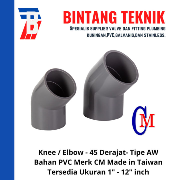 Elbow / Knee 5" inch PVC AW Merk CM Taiwan 45 Derajat | Lazada Indonesia