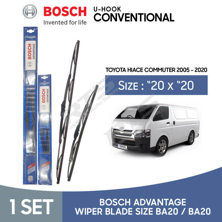 Bosch Advantage Conventional / Standard Wiper Blade Toyota Hiace Commuter 2015 - 2020 BA20 BA20 ...