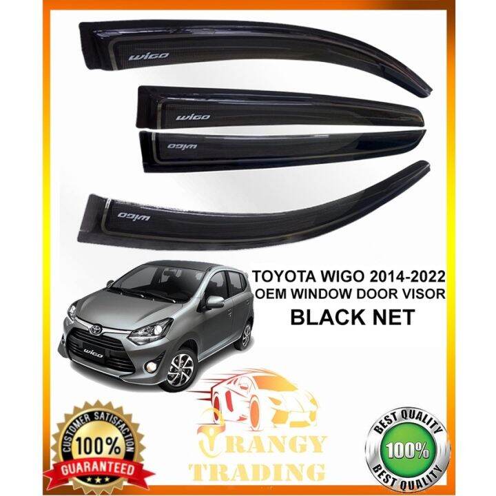 Toyota Wigo 2014 to 2022 OEM Window Door Visor Black Net 2015 2016 2017 ...