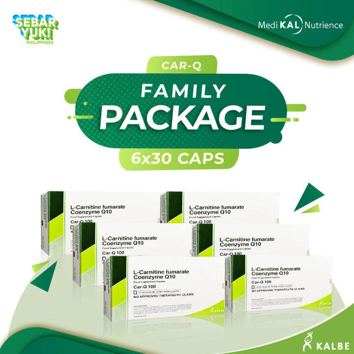 [Family Pack 6 x 30 caps] L-Carnitine 500mg + Coenzyme Q10 100mg - Car ...
