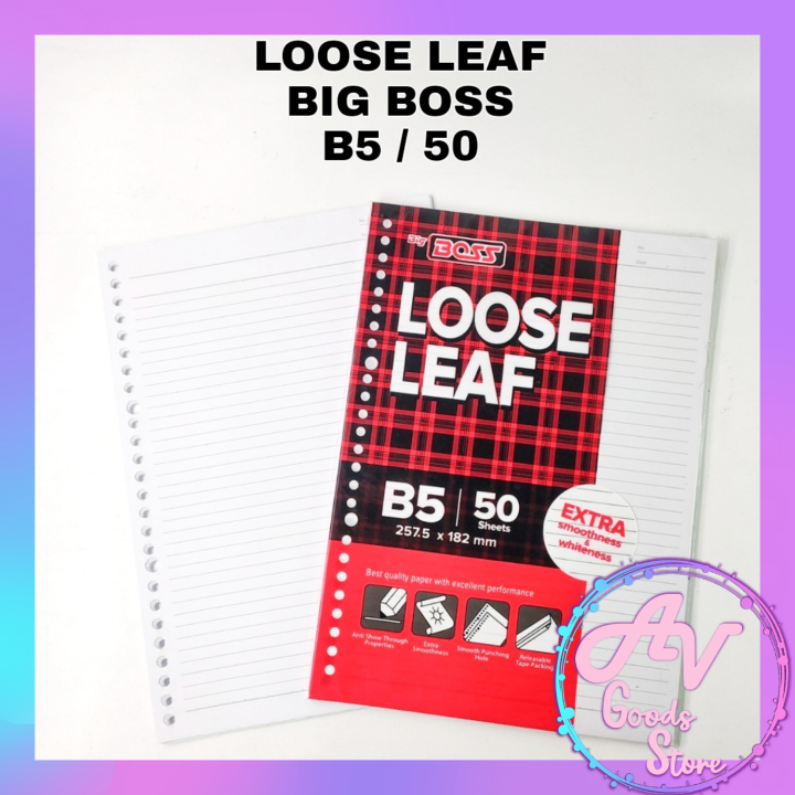 Loose Leaf B5 isi 50 Lembar / Kertas Binder / Isi Binder / Loose Leaf Garis Big Boss | Lazada ...