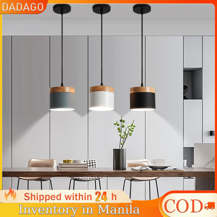 Nordic Pendant Light Macaron TrI-Color Hanging Light Cylindrical Log ...