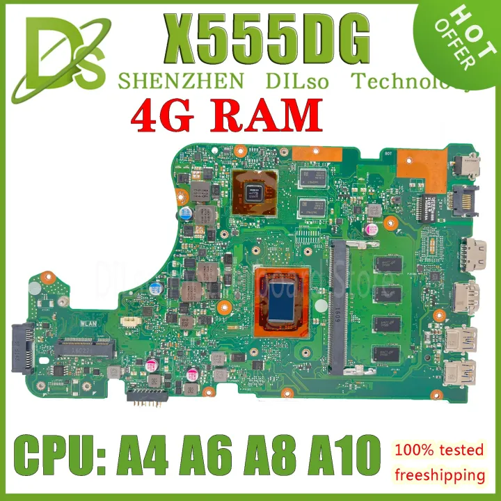X555DG Mainboard For Asus A555DG X555D X555Y K555Y X555YI Motherboard With A4 A6 A8 A10-8700P ...