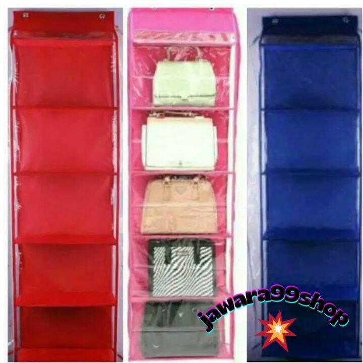 Rak Tas Gantung 6 susun jumbo alas triplek | Lazada Indonesia