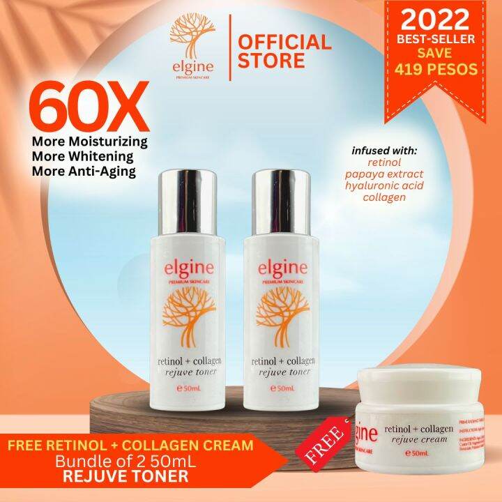 Elgine Premium Skincare Retinol + Collagen REJUVE TONER BUY 2 GET 1 ...
