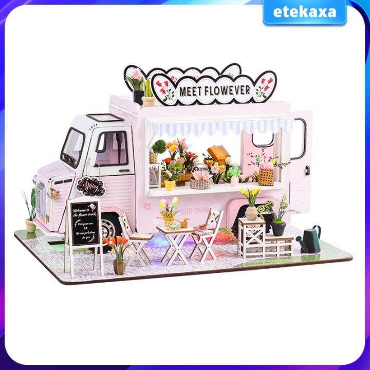 【Ready Stock】 Wooden Small House Set Romantic Gift Dollhouse Miniature ...