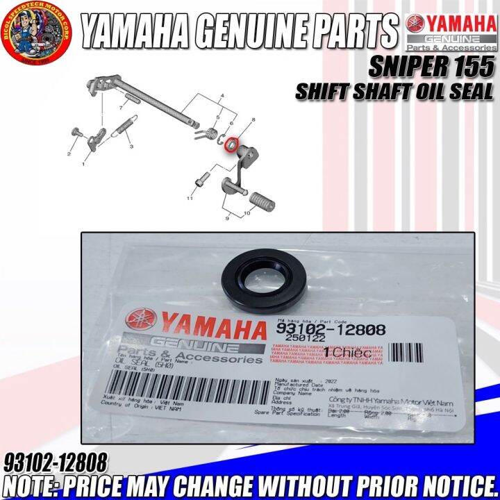 SNIPER 155 SHIFT SHAFT OIL SEAL (YGP) (GENUINE: 93102-12808) | Lazada PH