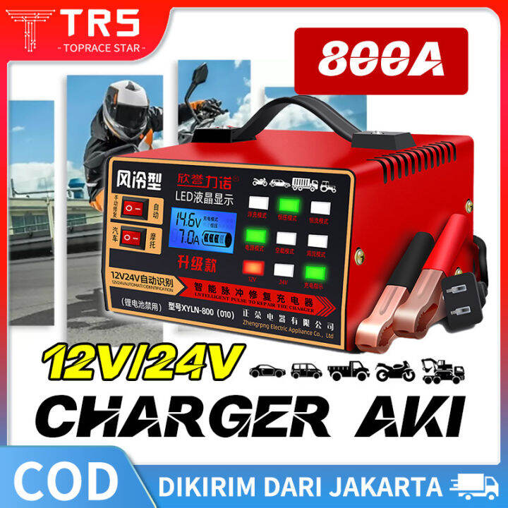 800AH Charger Aki Motor Dan Mobil Otomatis Accu Kering Dan Basah Lead ...