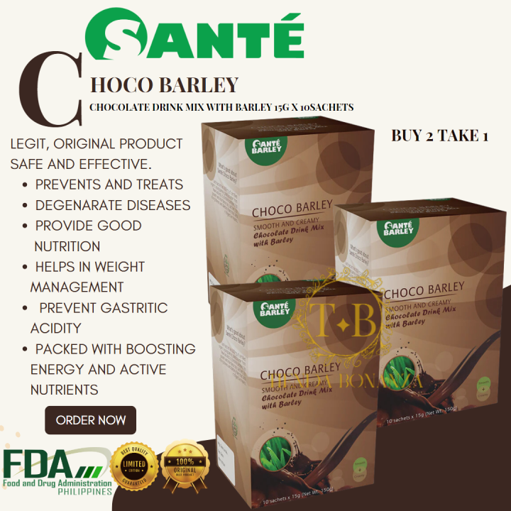 Sante Barley original Chocolate Barley 15g 10 Sachets ( 3 Boxes ...
