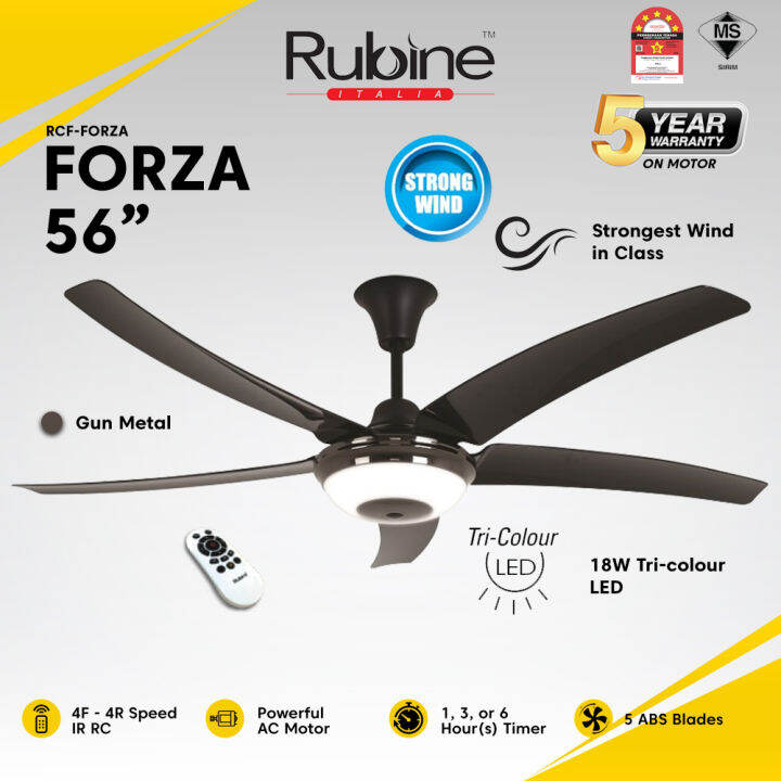 RUBINE RCF-FORZA56-5BL-GM CEILING FAN | Lazada