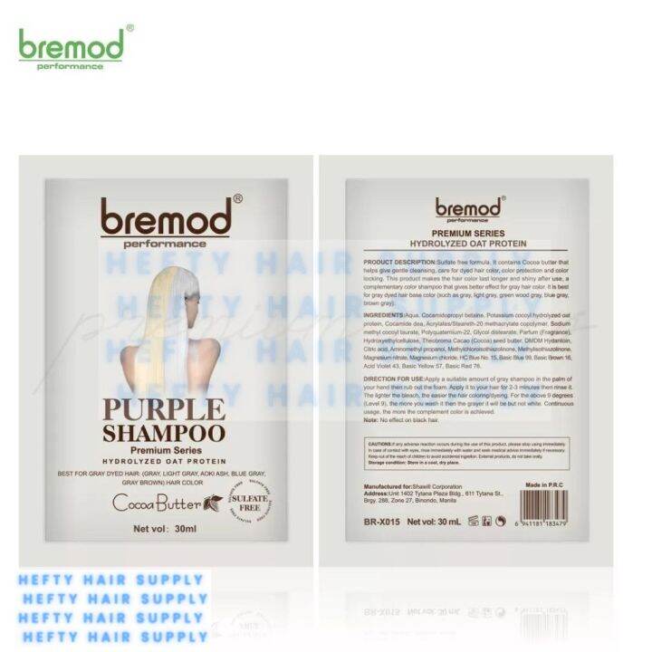 Bremod 30ml Premium Purple Shampoo Lock and Stables Hair Color for ...