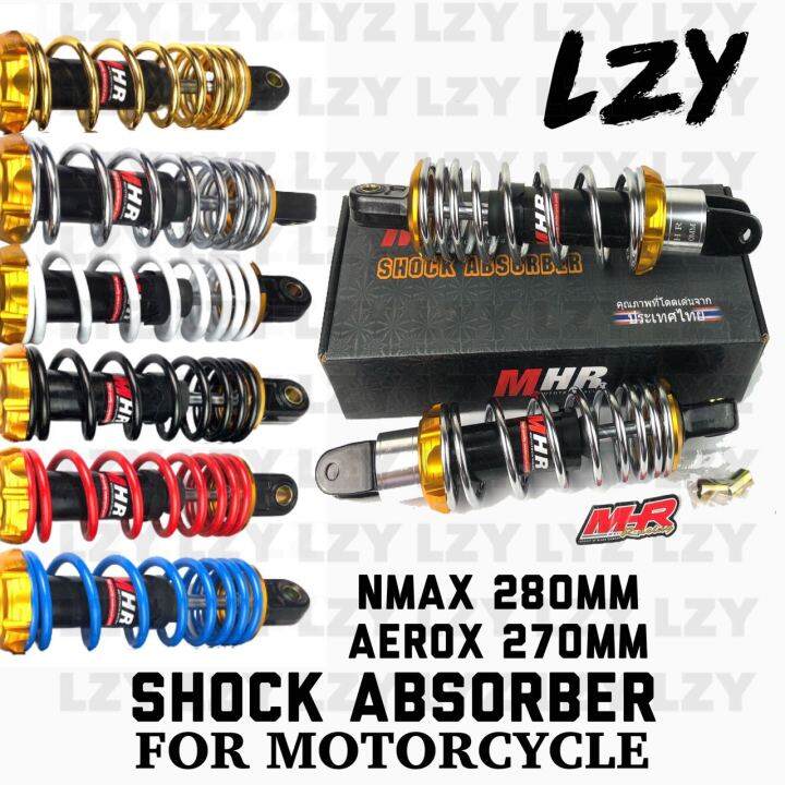 2PCS MHR Racing NMAX 280mm / AEROX 270mm Lowered Rear Suspension Shock ...