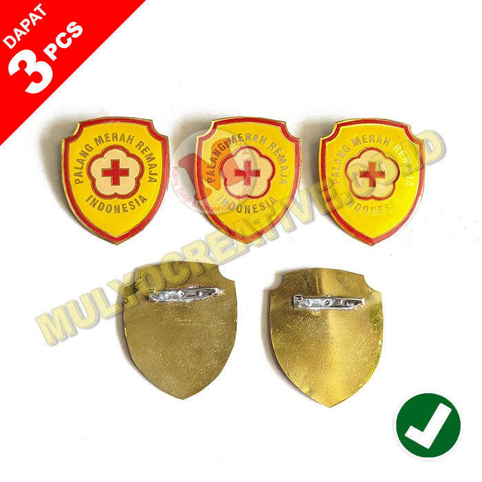 Pin Palang Merah Remaja Ukr. Besar Pin Logo PMR Warna Kuning Murah/3pcs ...