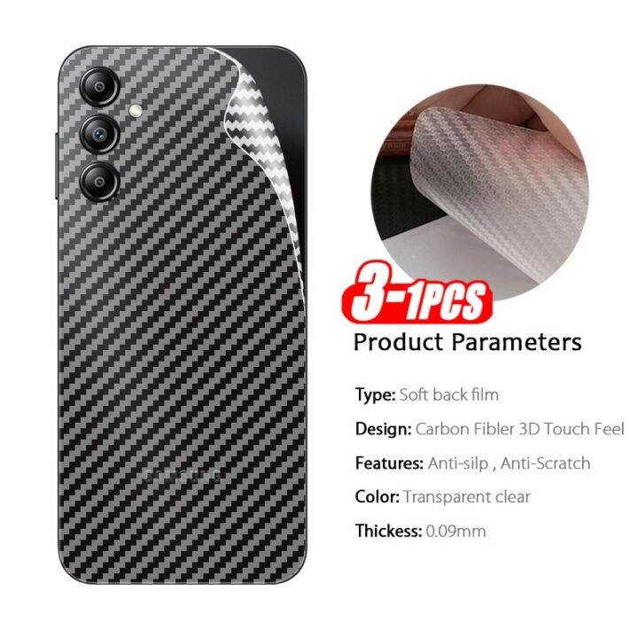 3D Back Carbon Fiber Phone Screen Back Film for Samsung Galaxy A54 A34 M14 M54 A14 5G Samsung ...
