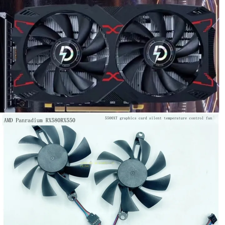 2022ล่าสุด AMD Panradium RX580 RX550 5500XT การ์ดจอเงียบอุณหภูมิลูกบอลควบคุมพัดลม | Lazada.co.th