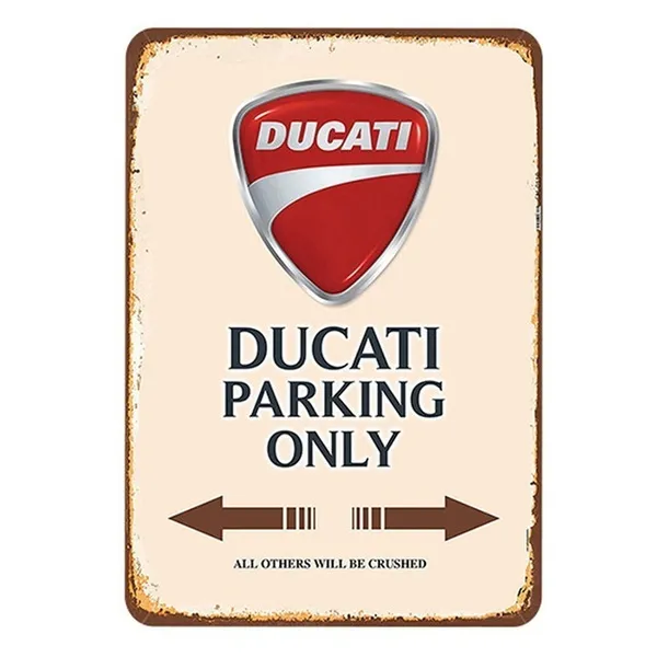 Ducati Parking Sign Vintage Metal Tin Plate Retro Painting Wall ...