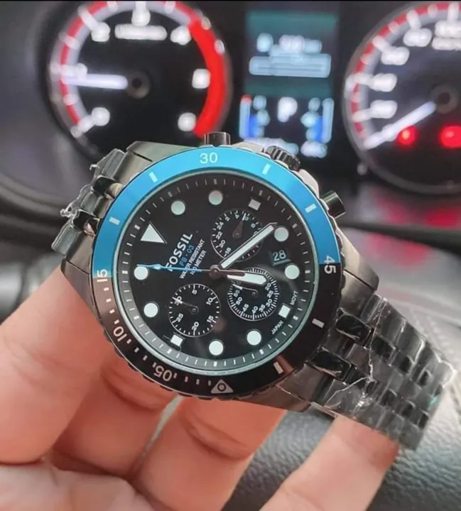 Original Fossil Chronograph Black Dial Smoke Stainless Steel Watch ...