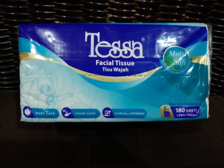 Tessa Facial Tissue 180 sheet lebih tebal Moist & Soft | Lazada Indonesia
