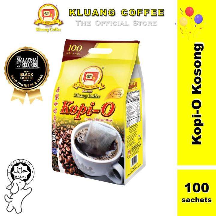 100%hot ♂Kluang Coffee Cap Televisyen Kopi O Kosong Eco Pack (100 ...