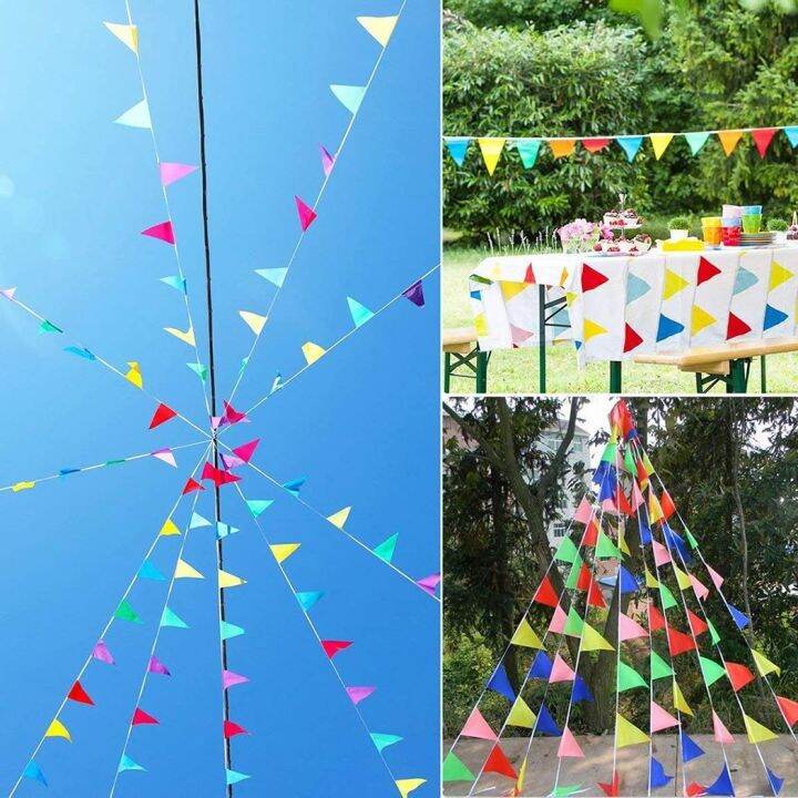 BEAUROOM Triangle String Flag Multi Colour Banner Bunting Party Event ...
