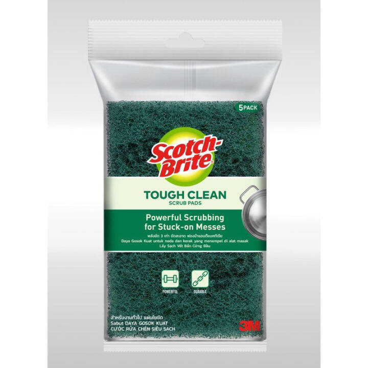 3M Scotch Brite Heavy Duty Scouring Pad 1 Pack 5pcs | Lazada