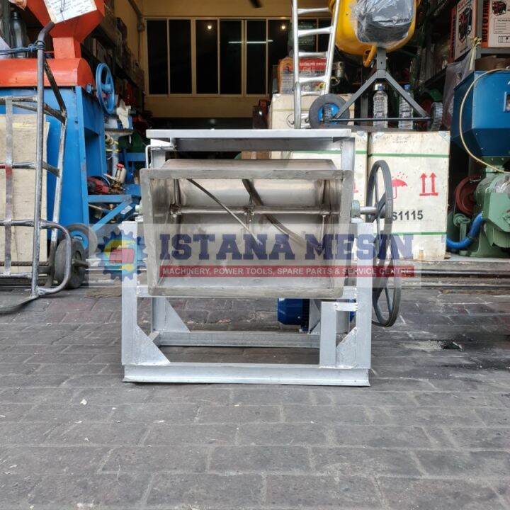 MESIN PENGADUK PAKAN TERNAK MIXER SPIRAL 25KG STAINLESS + MOTOR ...
