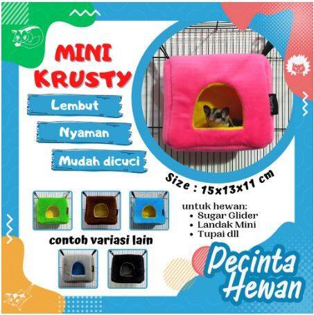 Mini Krusty Bed Pouch Sugar Glider | Tempat Tidur Sugar Glider | Lazada ...
