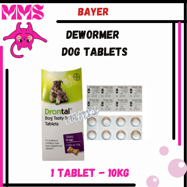 Drontal For dog Deworm Tablet ( 1 tablet for 10kg ) - 1 Tablet ( No Box ...