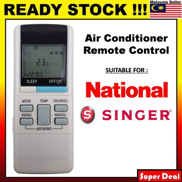 NATIONAL SINGER Air Cond Aircon Aircond Air Conditioner Remote Control ...