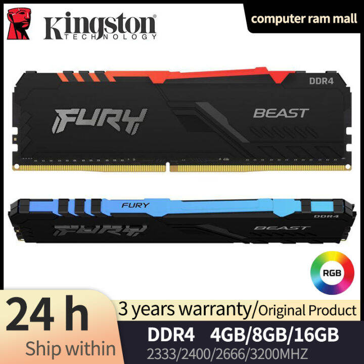 Kingston FURY Beast RGB DDR4 RAM 8GB 16GB Desktop Memory 2666MHz 3200MHz DIMM 1.2V PC Gaming ...