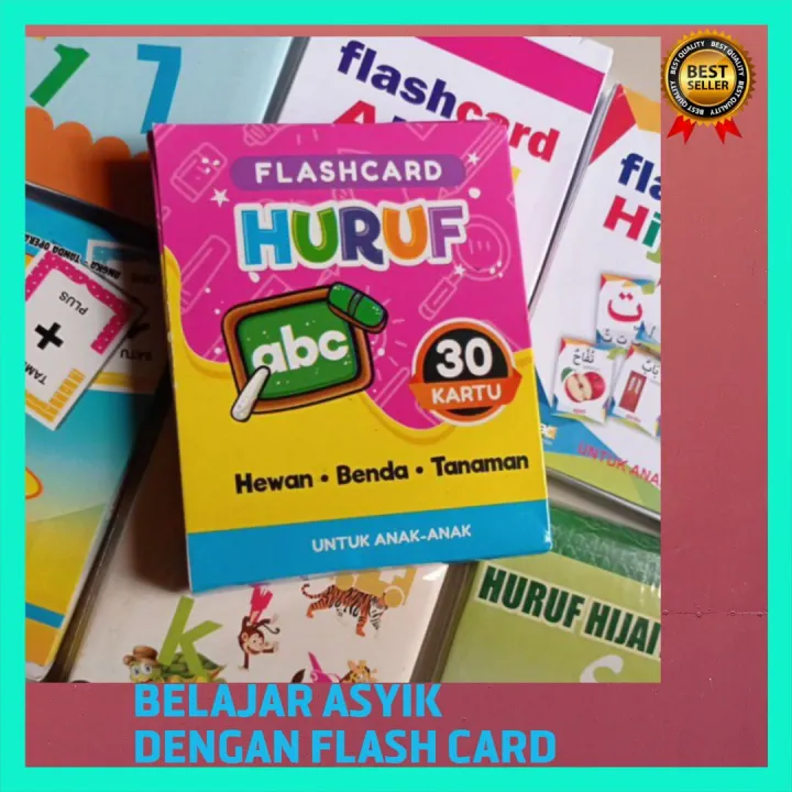 Flash Card Abjad Huruf Angka Hijaiyah/ Flashcard Alfabet / Kartu ...