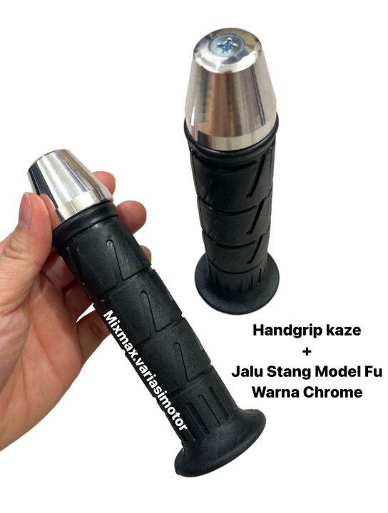 HANDGRIP KAZE SET + JALU STANG MODEL FU CHROME GRIP KAWASAKI + BANDUL ...