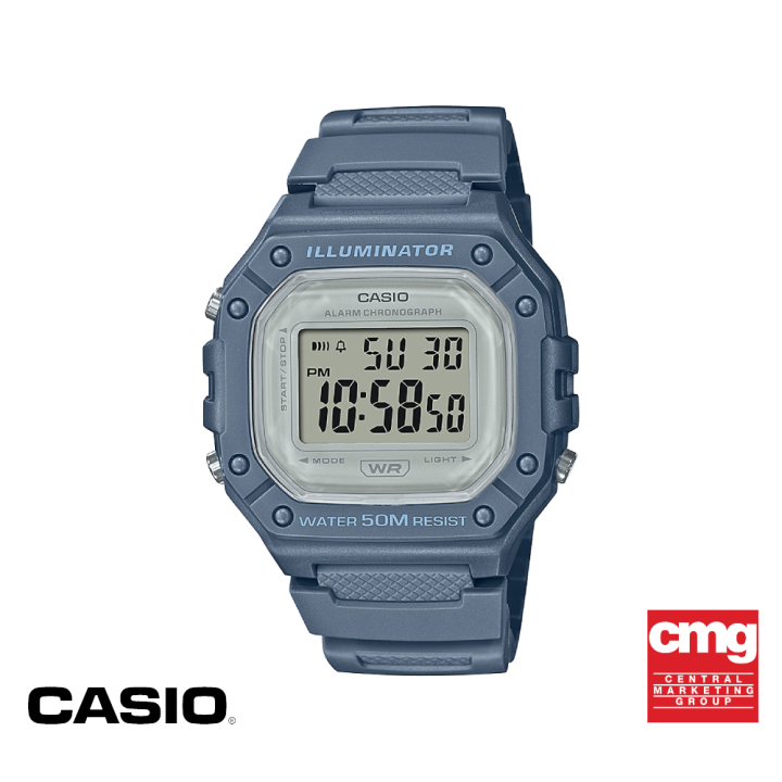 CASIO นาฬิกาข้อมือ CASIO รุ่น W-218HC-2AVDF วัสดุเรซิ่น สีฟ้าอ่อน ...