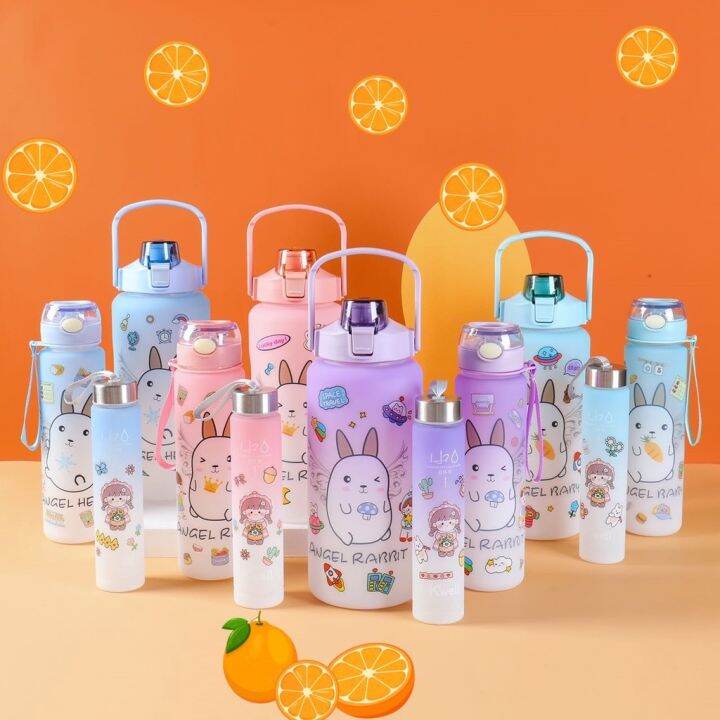 3in1 2Liter+1Liter+500Ml Cute Rabbit Design Water Bottle 3pcs Set with ...