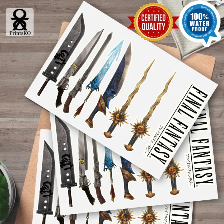 High Quality Waterproof Vinyl Sticker with Final Fantasy - Swords ...