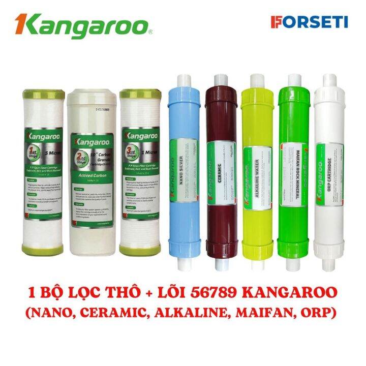 Combo 8 lõi lọc nước 12356789 + 1 bộ lọc thô 123 cho máy KANGAROO ...
