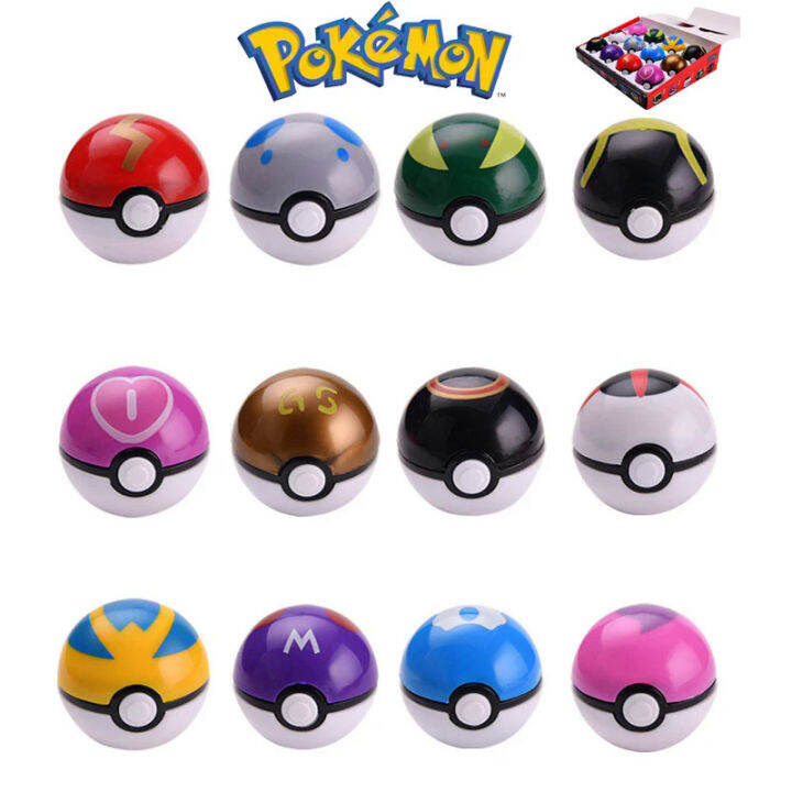 Set of 12 Pcs Pokemon Pokeball Set poke big master Ball plus Original ...