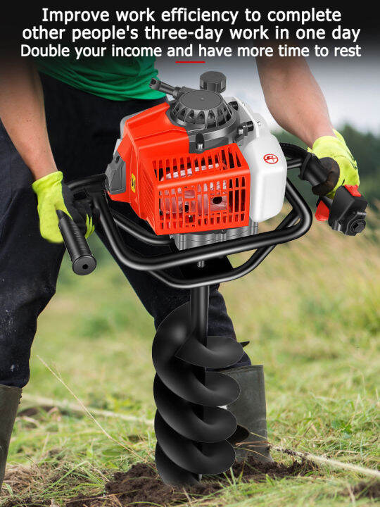 Gasoline 2 Stroke Earth Ground Auger Drill Machine Post Hole Digger ...