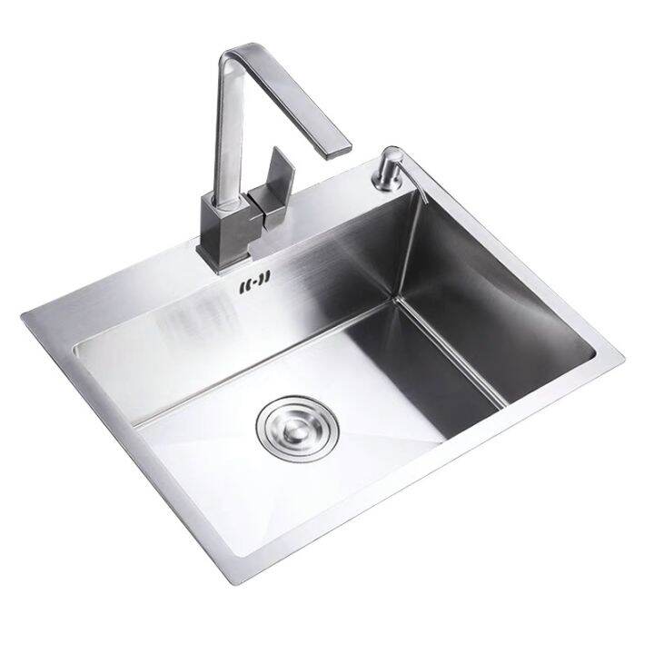 3MM THICK SUS 304 STAINLESS MATTE FINISH SINGLE BOWL HANDMADE SINK WITH ...