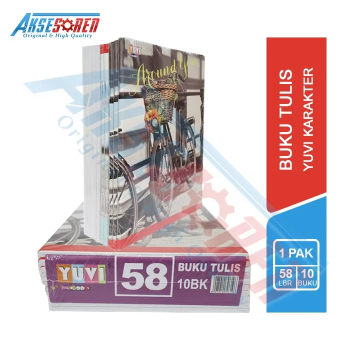 Buku Tulis Sekolah 1 Pack Yuvi [58 Lembar/10 Buku] / Buku Catatan Harian 1 Pak / Write Book Yuvi ...