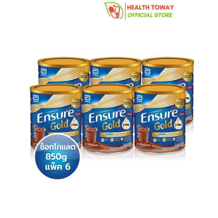 [สูตรใหม่ แพ็ค6] Ensure Gold เอนชัวร์ โกลด์ ช็อกโกแลต 850g 6 กระป๋อง Ensure Gold Chocolate 850g ...