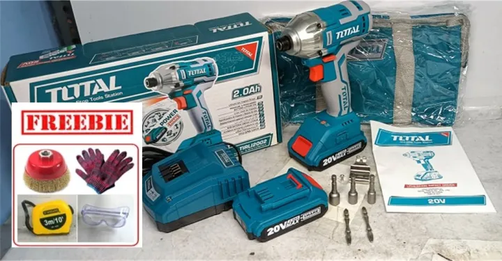 TOTAL Lithium-ion Impact Driver 20v TIRLI2002 (Blue) With Freebie ...