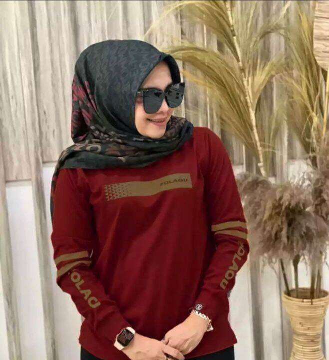 Baju Kaos Atasan Blus Pakaian Adem Tebal Wanita Cewek Perempuan Ibu ...
