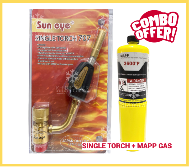 [COMBO] Welding Torch & Mapp Gas 3600F (400g) for Welding Copper | Lazada