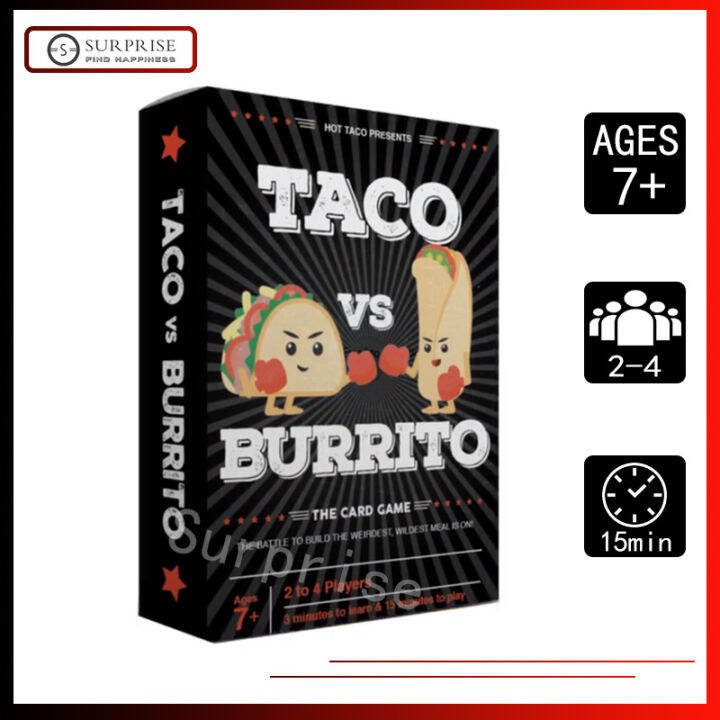 Card Game Taco vs. Burrito English Party Card Game Play with Friends ...