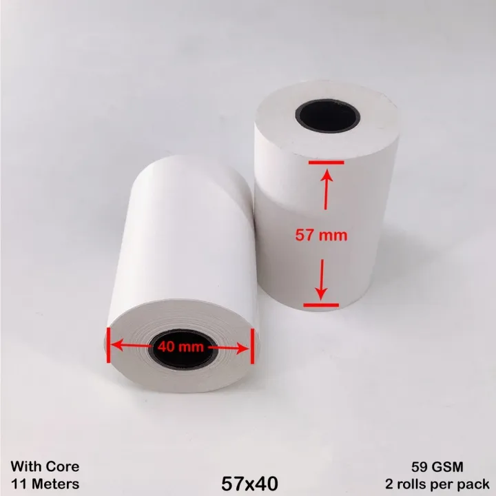 Thermal Paper for POS receipt Thermal printers 57x40 (2 rolls) | Lazada PH