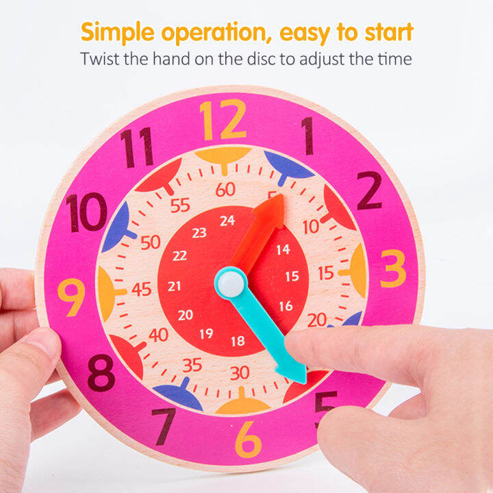 Children's cognitive education wooden simulation mini teaching clock ...