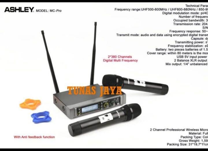 MIC WIRELESS ASHLEY MC PRO - MICROPHONE MCPRO ORIGINAL ASHLEY | Lazada ...